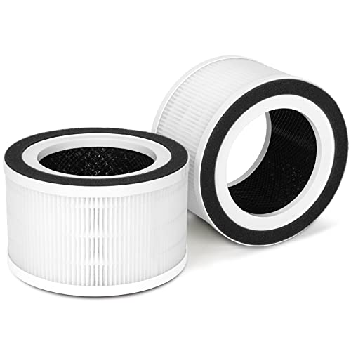 2-Pack Fillo|Halo|Allo True HEPA Replacement Filter Compatible with Afloia Fillo, Afloia Halo, Mooka Allo Air Purifier, 3-in-1 H13 True HEPA Filtration