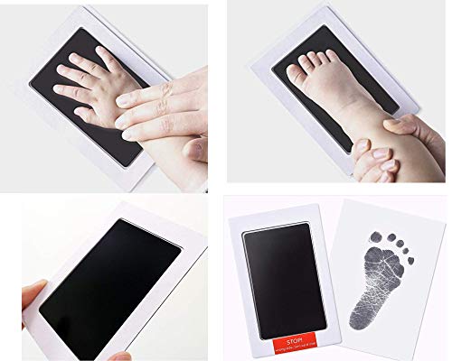 2 Pack Black and Pink Clean Touch Safe InkPads Hand and Footprint Newborn Baby Handprint or Footprint Clean-Touch Ink Pad (2 Pack Black & Pink Ink Pad)