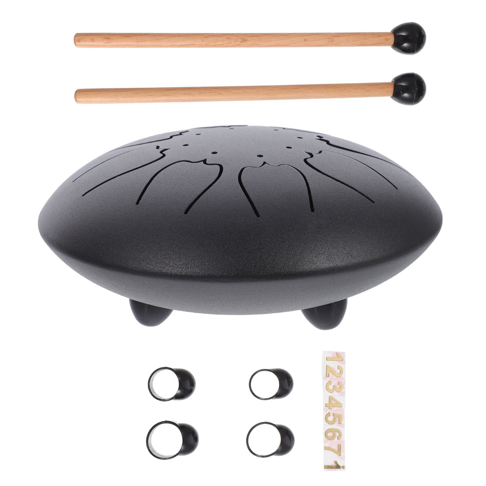 1 Set Steel Tongue Drum Ethereal Drum Yoga Rubber Percussion Stick