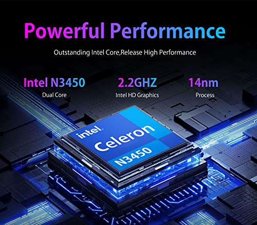 14.1'' Windows 11 Laptop, Intel Celeron N3450, 1920x1080 FHD IPS Display, Ultra Slim Notebook PC, with 4GB RAM 64GB EMMC, BT4.2, Work Study Computer
