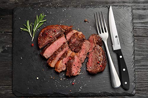 Premium 8-Piece German High Carbon Stainless Steel Serrated Steak Knife Set, Full Tang Steak Knives
