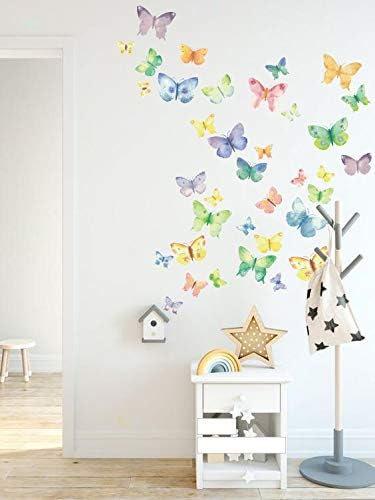 Kath and Cath Butterfly Wall Stickers Butterfly Wall Decals Wall Decor Removable for Girls Kids Nursery Bedroom Living Room