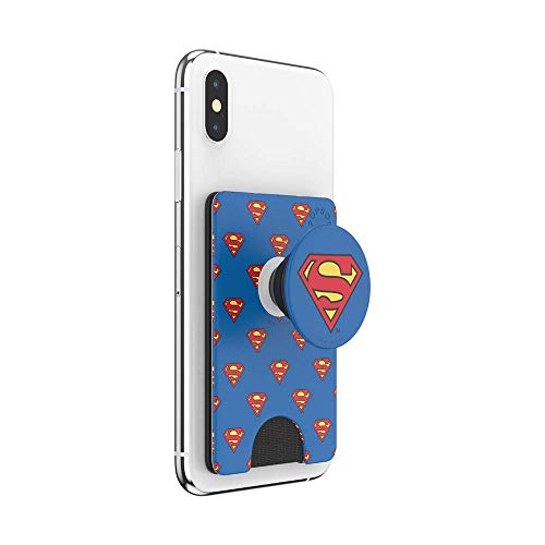 PopSockets Phone Wallet with Expanding Grip, Phone Card Holder, Wireless Charging Compatible, DC Comics - Superman Pattern