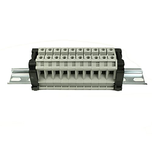 Automation Systems Interconnect ASI RAAK10N21-10 10 Gang Solar Combiner and Power Distribution Terminal Block Assembly, 24-6 AWG, 65 Amp, 600 Volt