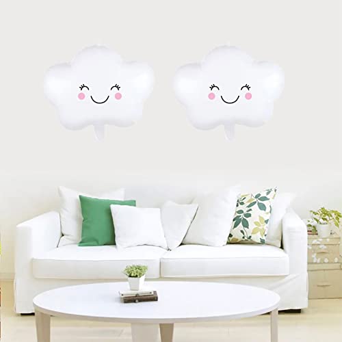 12pcs White Cloud Balloons 18 Inch Mylar Foil Cloud Balloons for Baby Shower Birthday Wedding Party Supplies