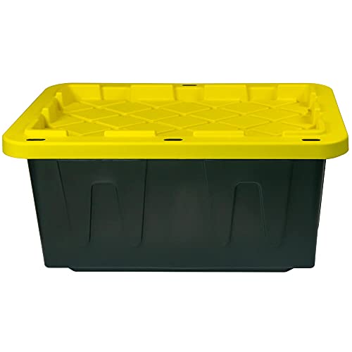 5 Gal. Plastic Storage Tote, Black/Yellow (Set of 4), â 16.5 x 16.5 x 12.5 inches