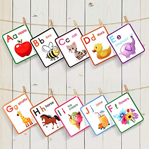 26 Pieces Alphabet Bulletin Board Set Animals Alphabet Cards Classroom Alphabet Decor Standard Manuscript Alphabet Cards,Early Learning Bedroom Nursery Playroom Decorations for Children Kids Teens