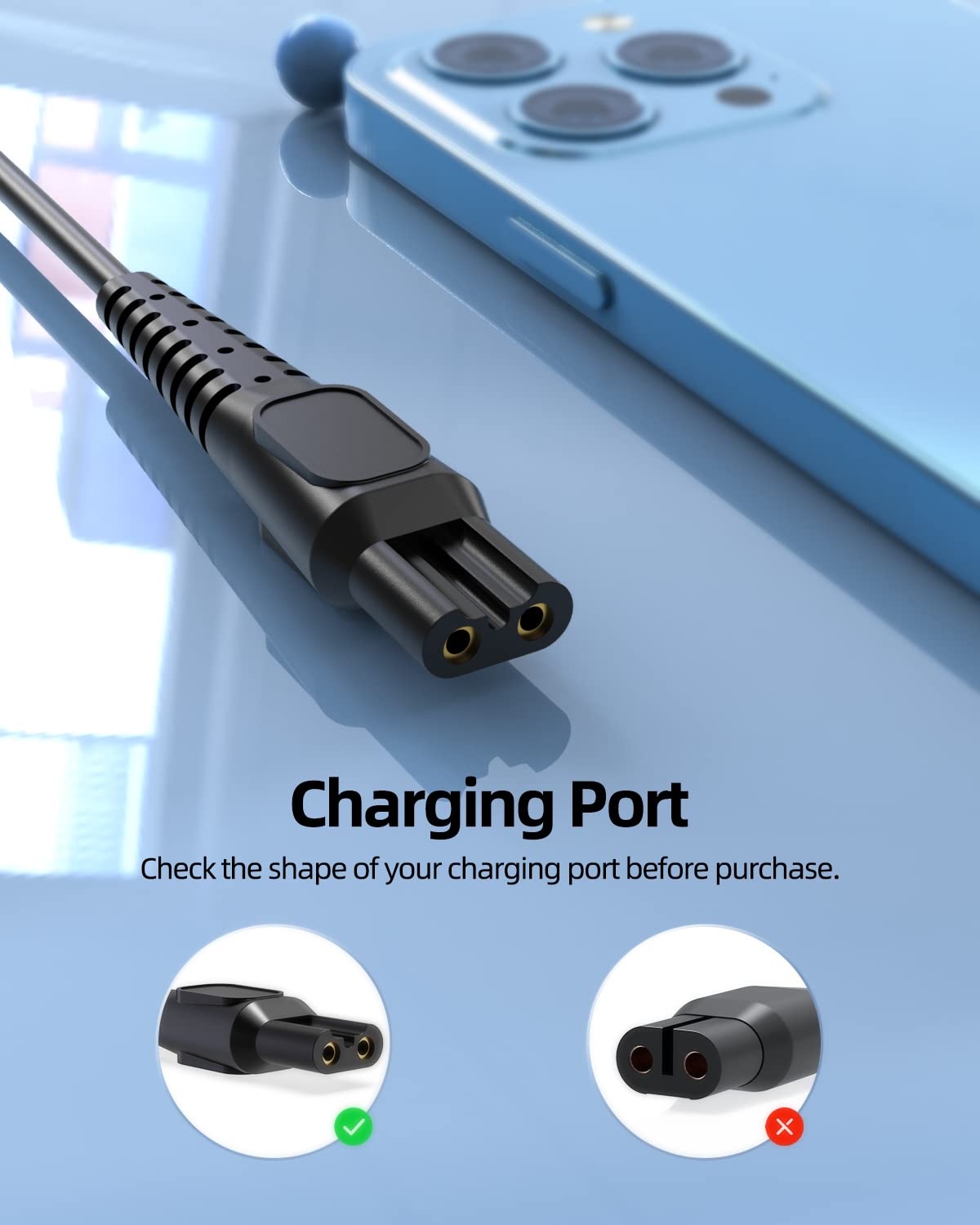 15V 6Ft Charger Fit for Philips Norelco HQ8505 QP6531/70 QP6520 QP6530 QP6510 QP6550 Shaver Razor Replacement Power Supply Adapter Cord
