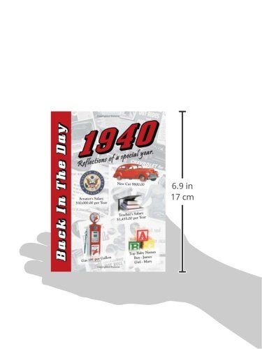 1940 Back In The Day - 24-page Greeting Card / Booklet with Envelope (5 x 7 Size) – Great for Birthdays, Anniversaries, Reunions, Graduations, Client & Corporate Gifts