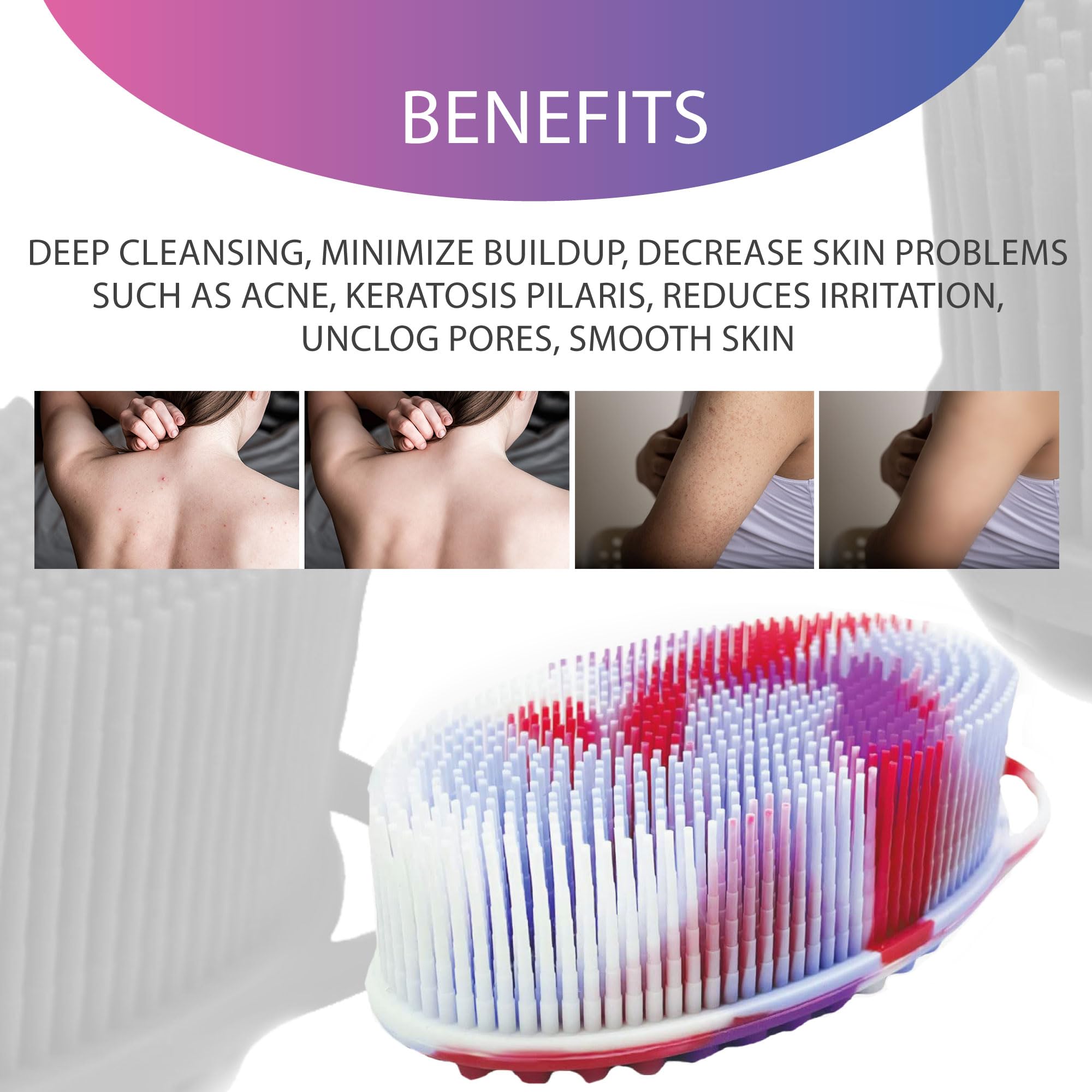 Avilana Silicone Body Scrubber – Dual-Sided Exfoliator for Men & Women, Gentle Loofah Alternative, Easy-to-Clean Silicone Shower Scrubber