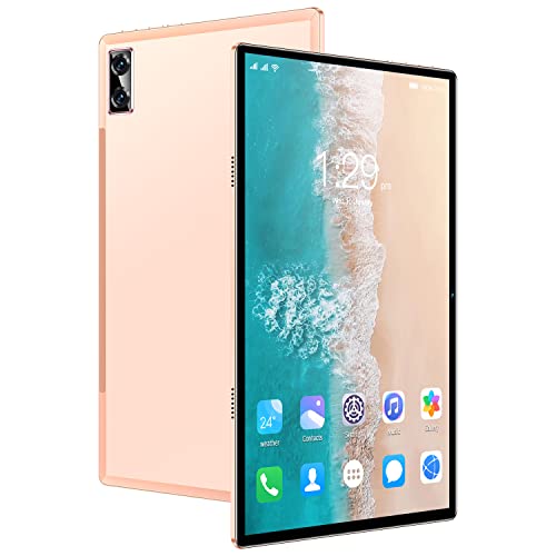10.1" 256GB WiFi Android Tablet w/Long Lasting Battery, Compact, Sturdy Metal Frame, WiFi,Bluetooth, Dual-SIM Supoort Tablet - Golden