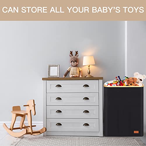 145L XXX-Large Laundry Hamper with Lid โ DOFASAYI Foldable Laundry basket with Bamboo Handles, Grey Dirty Clothes Hamper for Bathroom, Bedroom, Room, Closet, Hampers for Laundry, Toys, Clothing, Black