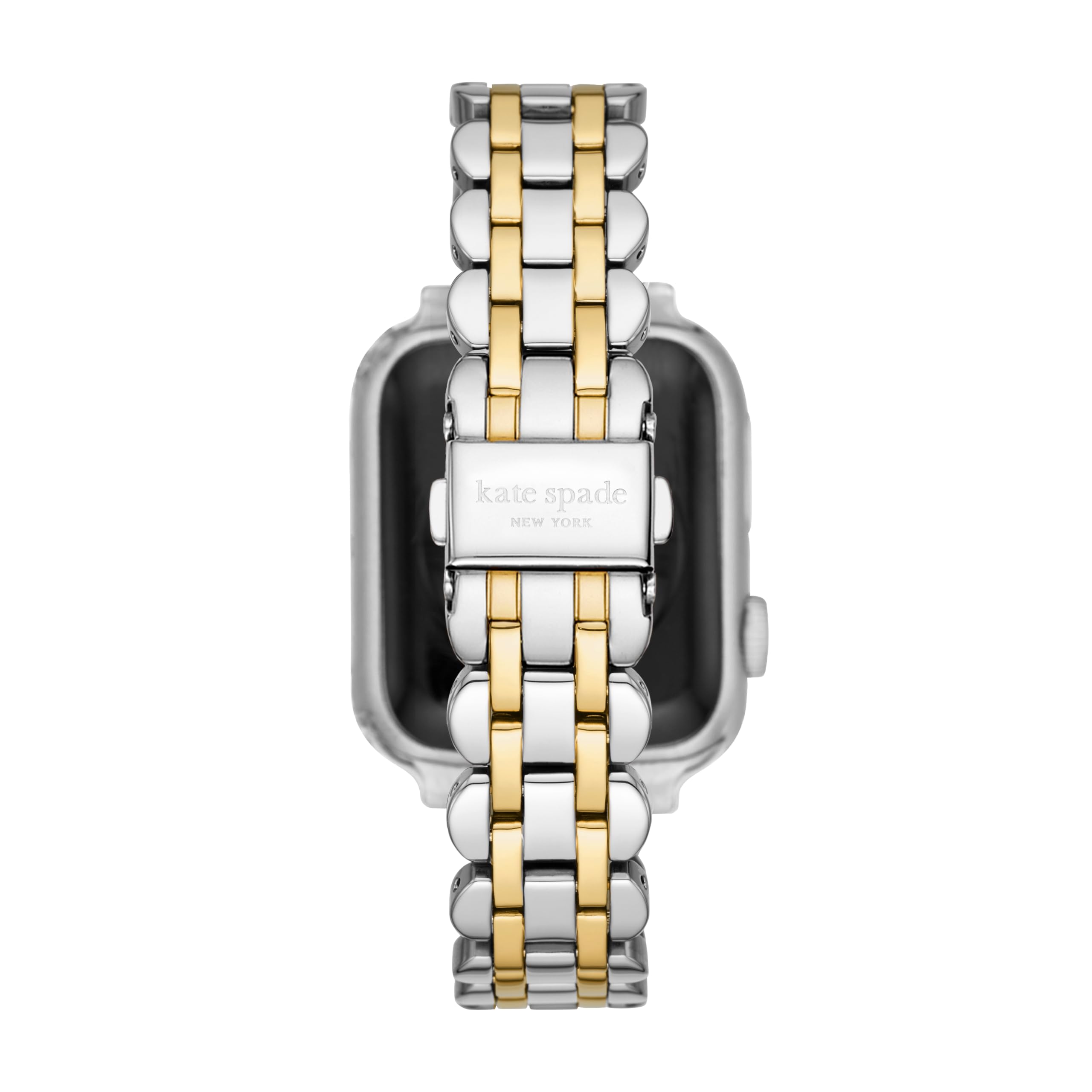 kate spade new york stainless steel band for 38/40/41mm apple watch series 1-6, color: silver/gold, silver
