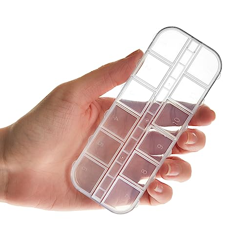 12 Grid Clear Plastic Jewelry Box Organizer, Storage Container (10 Pack)