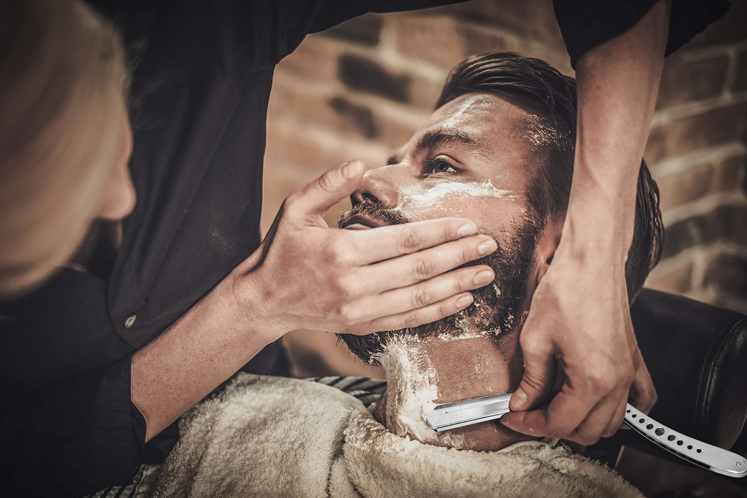 100 BLADES + Facón Classic Professional Straight Edge Barber Razor - Salon Quality Cut Throat Shavette