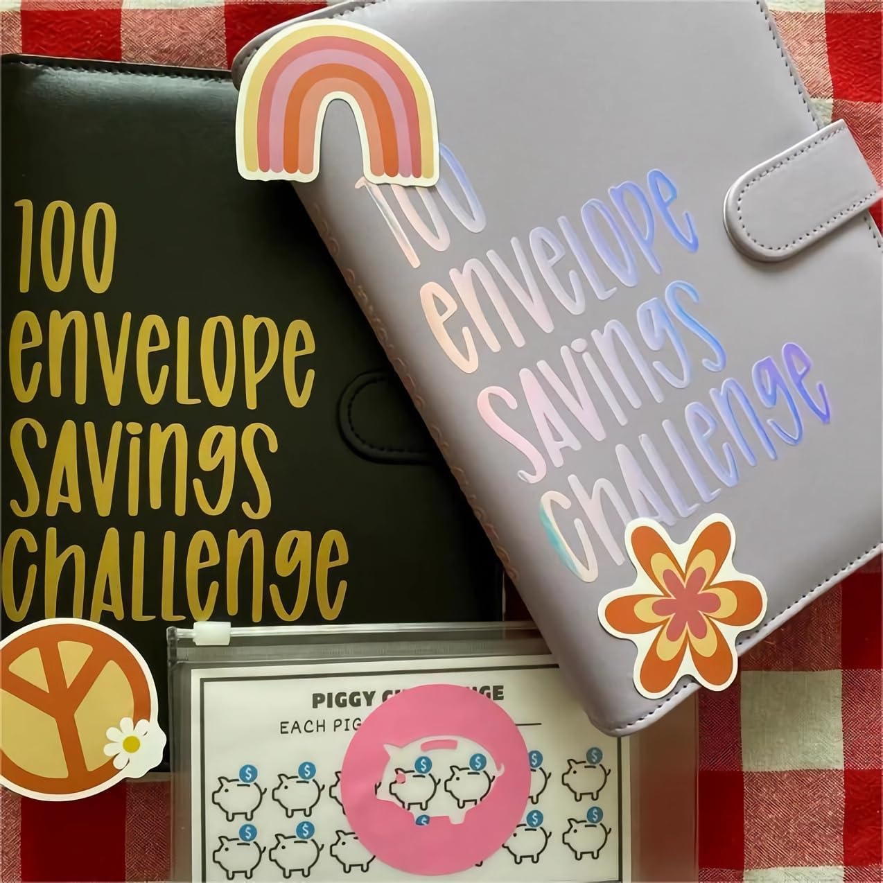 100 Envelope Challenge Binder, Savings Challenges Sheets,Easy and Fun Way to Save $5,050, Budget Binder with Cash Envelopes, Savings Challenges Binder, Budget Planner Book for Budgeting (Mint Blue)