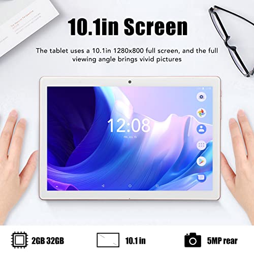 10.1 inch Tablet HD, Pink Calling Tablet, Ram 2GB ROM 32GB, Dual Sim, for Android 10.0, A7 Quad Core and Sc7731e, 3 Card Slots, 5 Million Front and 2 Million Rear Pixels, for Study Work Games(US)