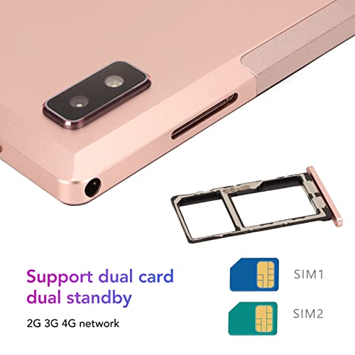 10.1in HD Tablet, 3GB RAM 64GB ROM for Android 8.0 Computer Tablets,4G Dual SIM Dual Standby Calling Tablet for Kids,Stylish Pink Dual Cameras Tablet,Front 500W, Rear 1300W Camera With Flash(US)