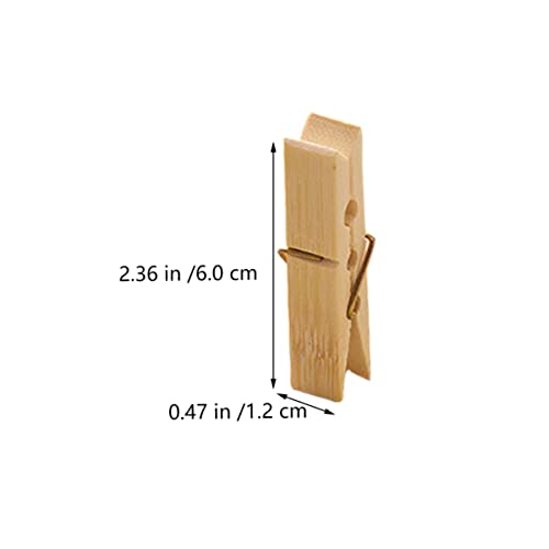 120pcs Practical Quilt Wood Houseware Clothespin, Clothesline Snack Bamboo Paper Clothespins, with Cm, Drying Multi Pegs Duty Crafts, Photo Organizer Food Hardwood Non Portable