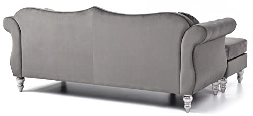 Glory Furniture Hollywood Reversible Sectional, Dark Gray