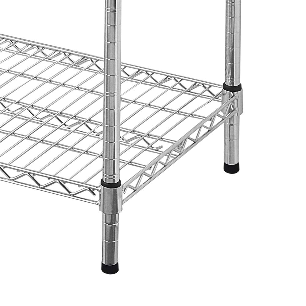 4-Tier Steel Wire Deck Industrial Storage Rack,Heavy Duty Adjustable Wire Shelving for Custom Workshop/Garage Storage Solutions, Total Capacity: 272kg