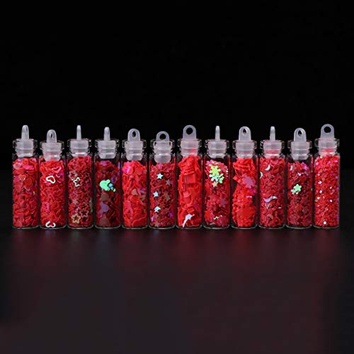 12 Bottle/Set Manicure Sequins Nail Art Glitter Sequins DIY Nail Beauty Filling Tools Nail Art Supplies for Eyes Makeup-603