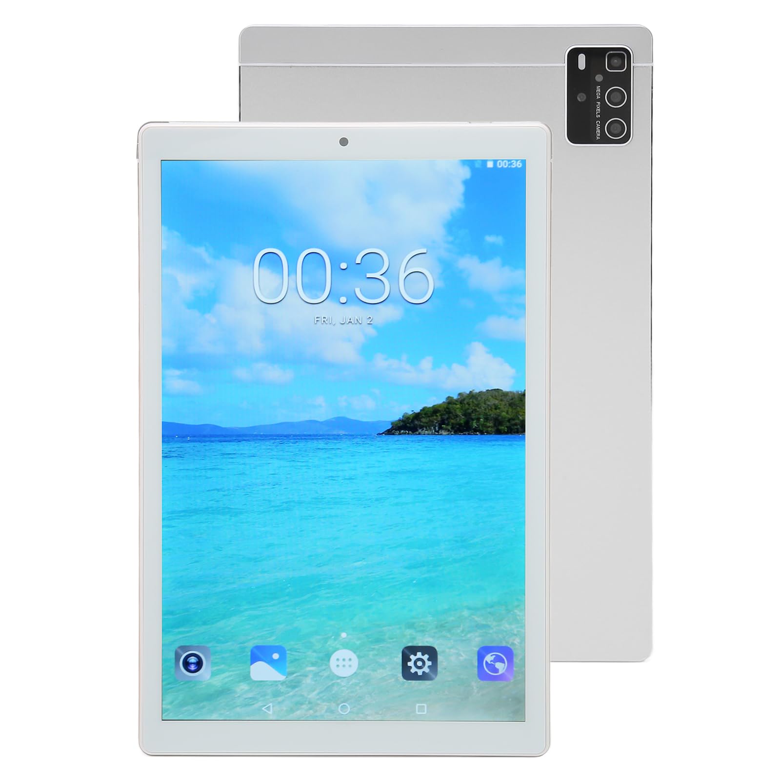 10.1 inch Tablet, Android 10 Tablet PC, 6+128GB, Octa Core, Support GPS, Bluetooth, WiFi, 4G LTE Tablet for Kids Entertainment Gaming (Silver)