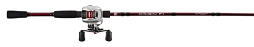 13 FISHING - Origin F1 - 6'7" M Baitcast Combo - 8.1:1 Gear Ratio - Right Hand Retrieve (Fast Action) (Fresh) - OF18.1-67M-RH, Silver/Red