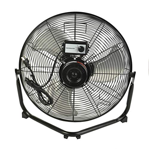 Aain(R AFAN10 20'' High Velocity Floor Fan, 6000 CFM Heavy Duty Metal Floor Fans,3 Speed Settings, Black