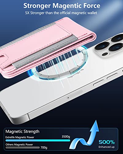 2-in-1 Magnetic Wallet, Up-grade with iPhone Wallet and Adjustable Stand, Open ID Window, Magnetic Wallet for iPhone 14 Pro Max/14 Pro/14/14 Plus/13/12 Series, 9 Cards Holder, Vegan Leather, Pink