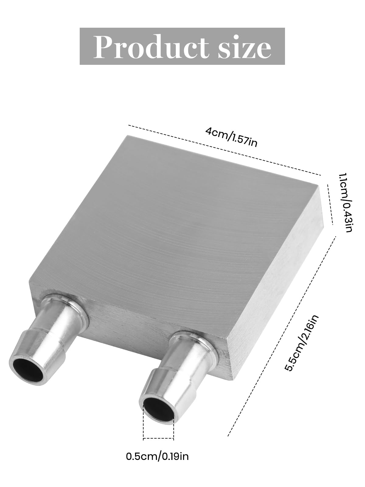 40 * 40mm Aluminum Water Cooling Block for Liquid Water Cooler Silver Heat Sink System for CPU Radiator Heatsink (2 Pack)