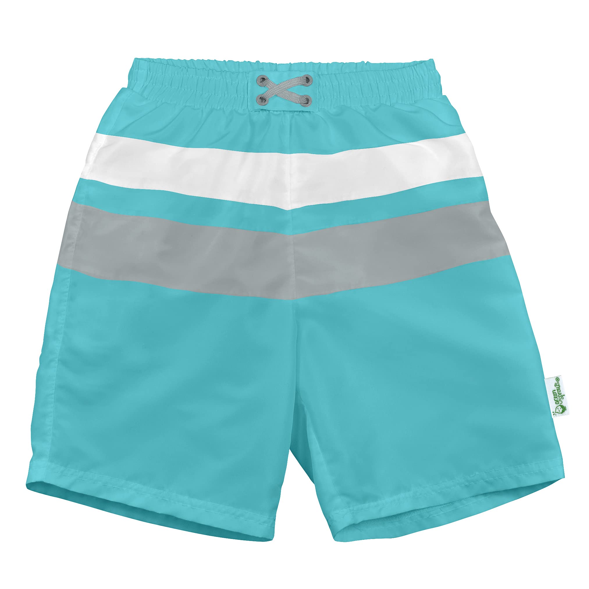 i play. baby boys Trunks With Built-in Reusable and Toddler Swim Diaper, Aqua/Gray, 18-24 Months US