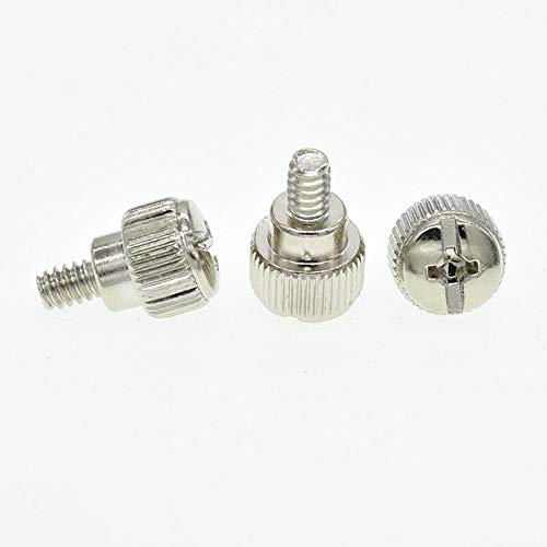 10Pcs 6#-32x5 for Computer PC Case Cooling Round Toolless Adjustment Screw Thumbscrews Thumb Screw M3.5 - (Silver) SCRW-194542