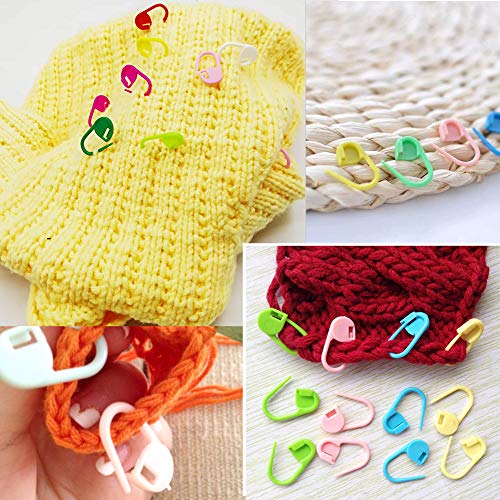 500 Pieces Colorful Knitting Markers Crochet Clips, Knitting Crochet Stitch Markers, Stitch Counter Needle Clips for Knitting DIY Craft Plastic Safety Pins