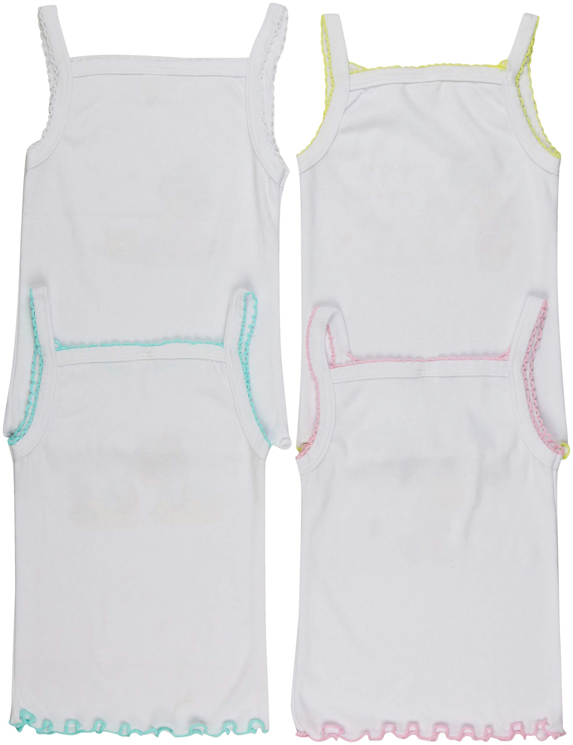 ToBeInStyle Girls' 4 Pack Ruffle Hem Spaghetti Strap Tops - Baby Love - Size 5