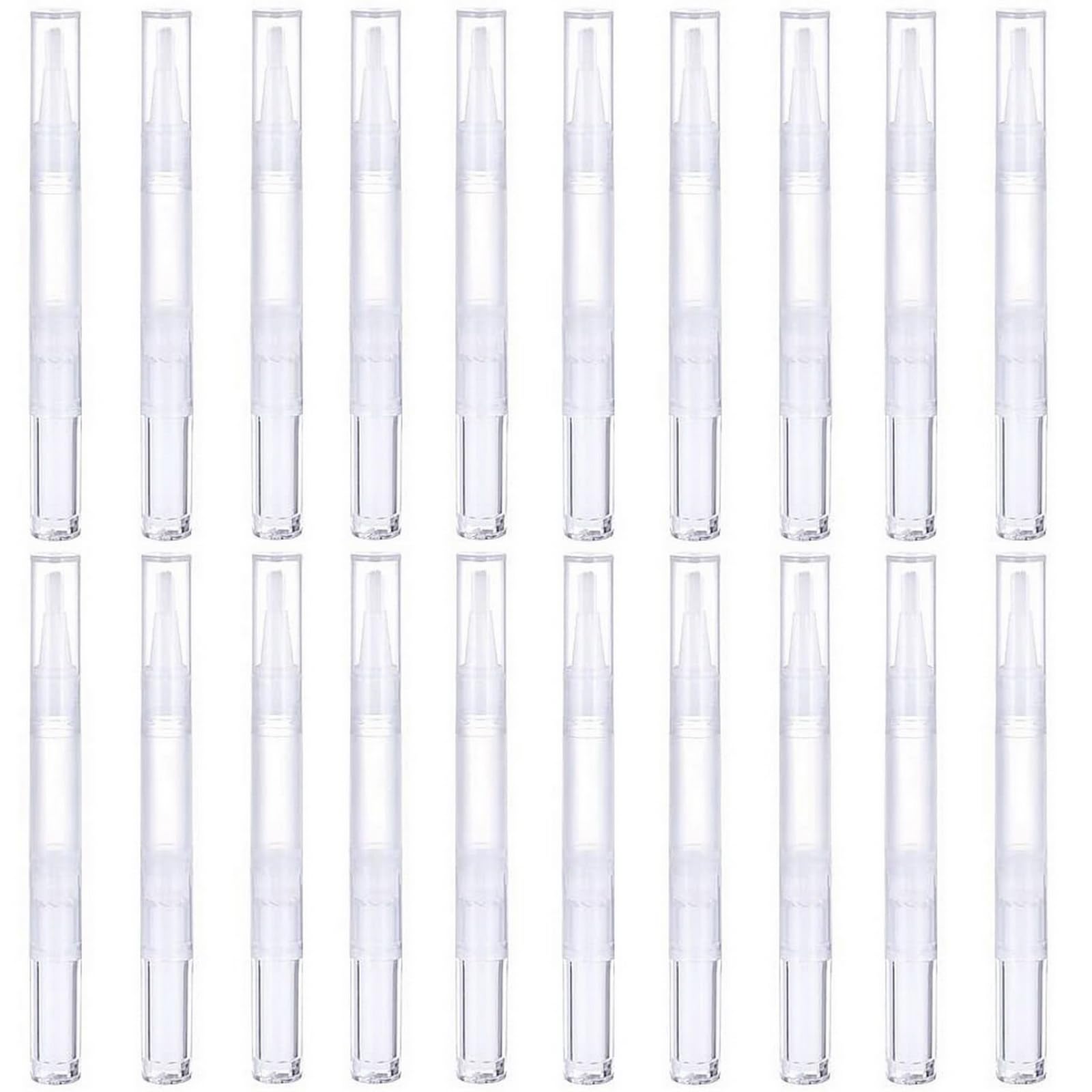 AyeVision SUEIANNMN 20Pcs Transparent Twist Pens,3ml Nail Twist Pens Empty Transparent Nail Oil Pen with Brush Empty Cuticle Oil Pen Cosmetic Container Pen for Lip Gloss Eyelash Growth Liquid
