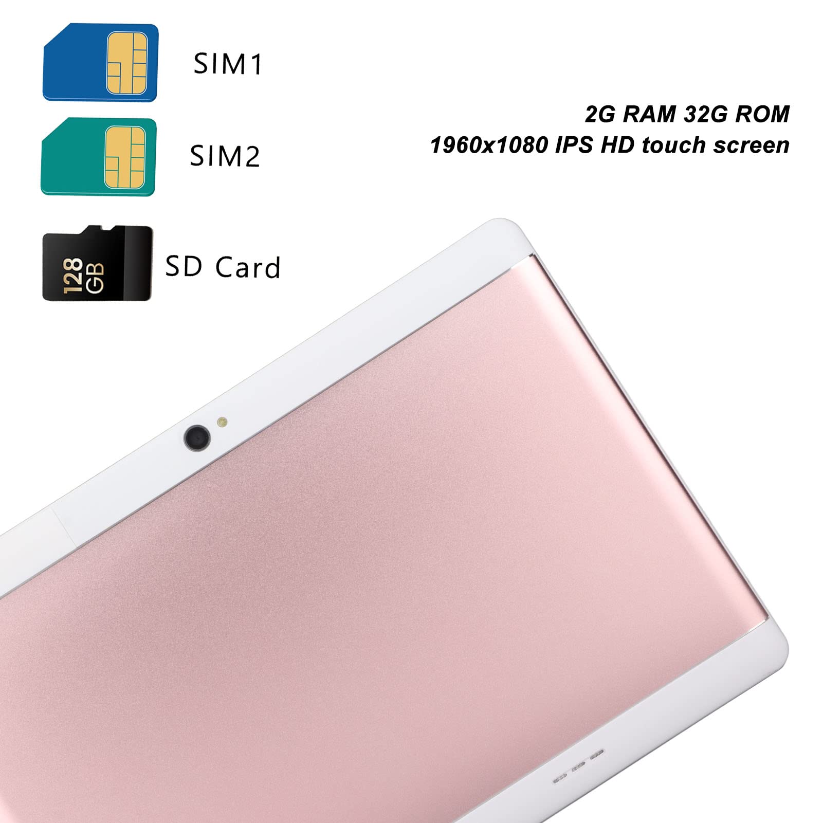 10 inch Tablet for Android 11, 1960x1080 HD Screen, 2GB 32GB ROM, Octa Core Processor, Dual Sim Call Tablet, Tablet PC Bluetooth()
