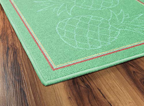 Brumlow MILLS Pineapple Fruit Home Decor Area Rug for Kitchen, Dining, Living Room, Bedroom or Doorway Mat, 20" x 34", Green