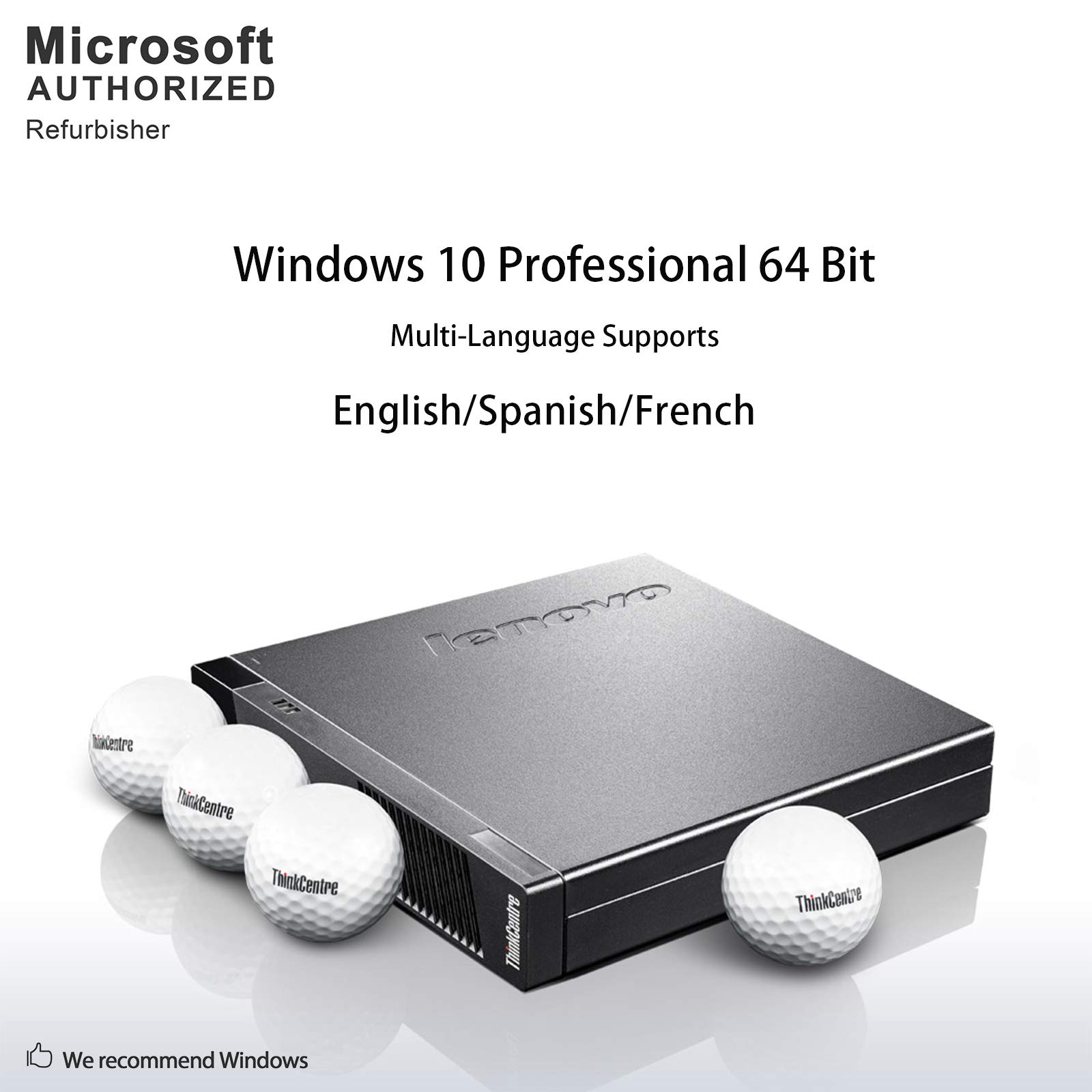 Lenovo ThinkCentre M83 Tiny Desktop PC Computer Package, Intel Quad Core i5-4590T, 8G, 256G SSD, USB 3.0, VGA, DP, 20 Inch LCD Monitor(Brands May Vary), Keyboard, Mouse, Win 10 Pro (Renewed)