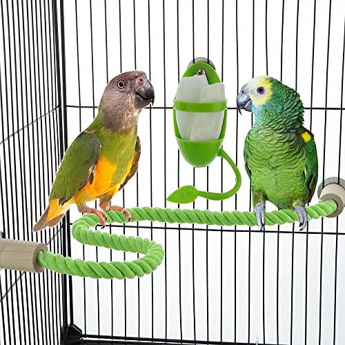2 Pcs Bird Hemp Rope Perch Swing, Parrot Standing Stick Comfy Perches Birds Climbing Bendable Standing Stick (31.5" and 21.6")