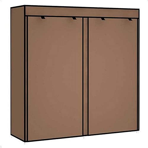 6 Tier Shoe Rack Organizer for 36 Pair Shoes, Double Rows 12 Lattices Free Standing Shoe Cabinet Storage Shelf Holder with Non-Woven Fabric Dustproof Cover,Large Portable Closet Shoe Tower (Brown)