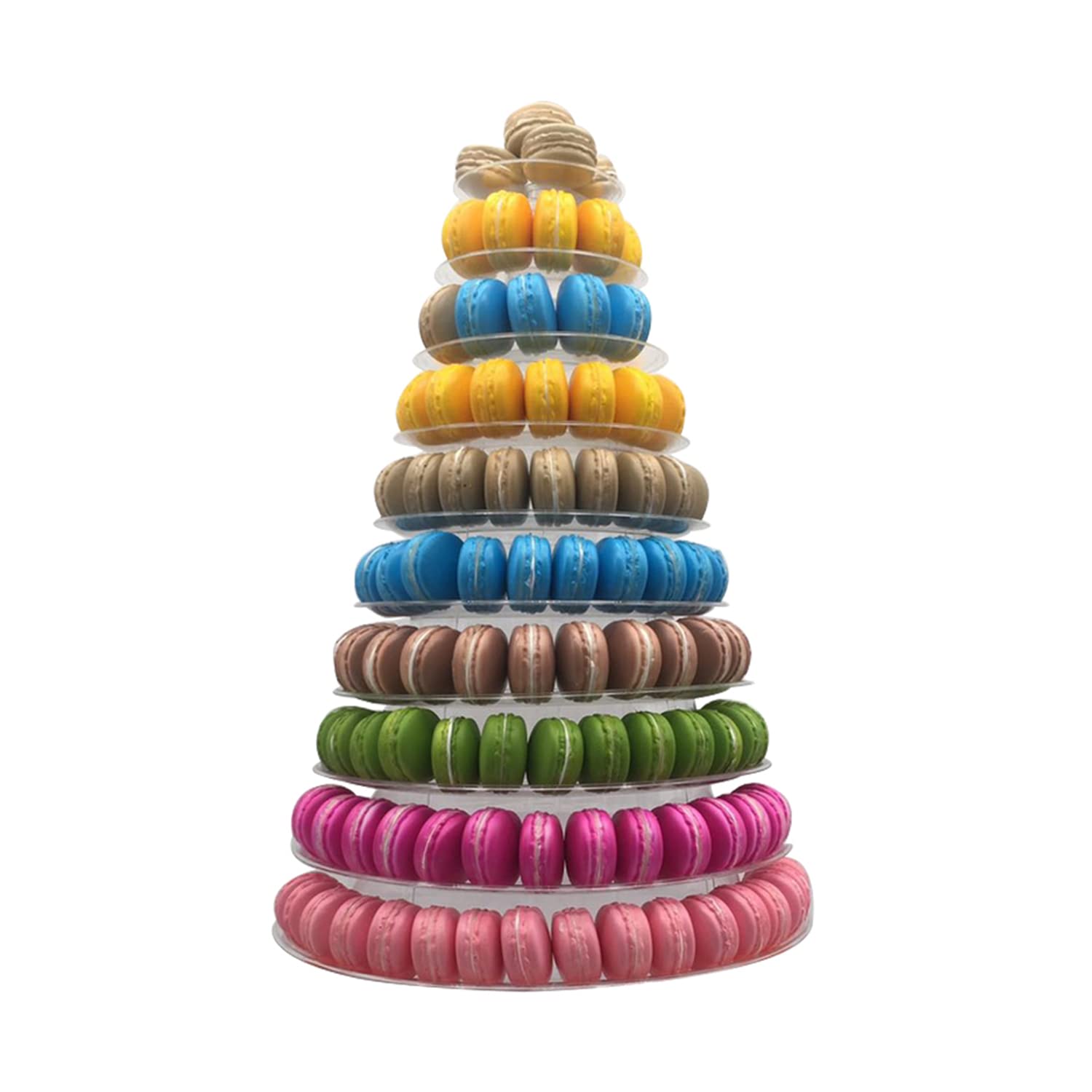 10 Tier Macaron Cake Tower 4" - 13" Plastic Transparent Cake Display Stand Desserts Cupcake Holder Rack Platter Wedding Birthday Party Decor