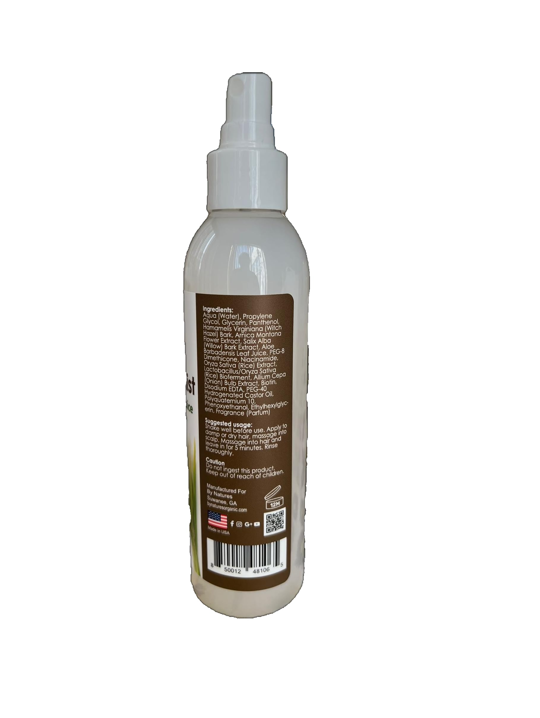 By Natures Fermented Rice Water Mist for Hair Growth with Biotin + Onion Juice, 6 Fl Oz (Pack of 1)