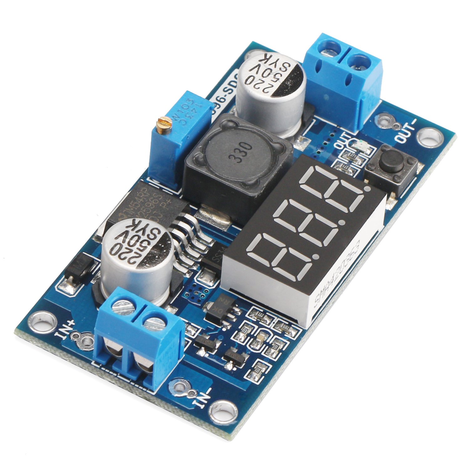 24v to 12v Step Down Converter, DROK LM2596 Analog Control Buck Transformer DC-DC Voltage Reducer Regulator Module 36V 24V 12V to 5V 2A Power Inverter Volt Stabilizer with Red LED Display Voltmeter