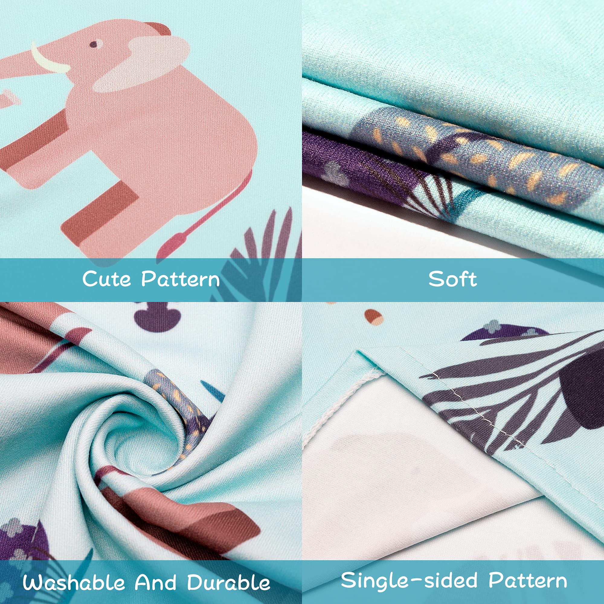 2pack Newborn Swaddle Blanket with Beanie Hat Set, Baby Stretchy Cotton Swaddle Sack 0-3 Months Infant Soft Sleep Sack Wrap Neutral Receiving Blanket for Baby Boy Girl (Bear & Elephant)