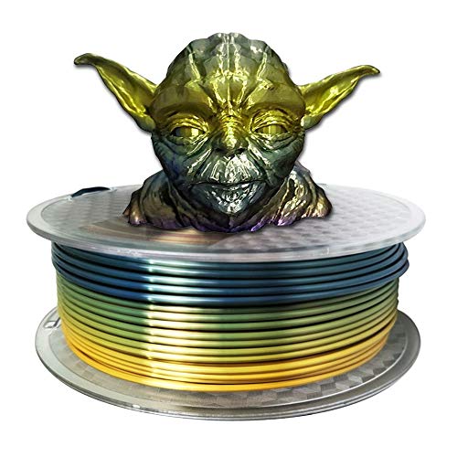 2.85mm Silk Rainbow PLA Filament Multicolor PLA 3D Printer Filamentt 1KG Multi Color 3D Printing Material Gradually Canging Color PLA Rainbow Mulitcolor Metallic Color Gradient 3.0 mm Filament CC3D