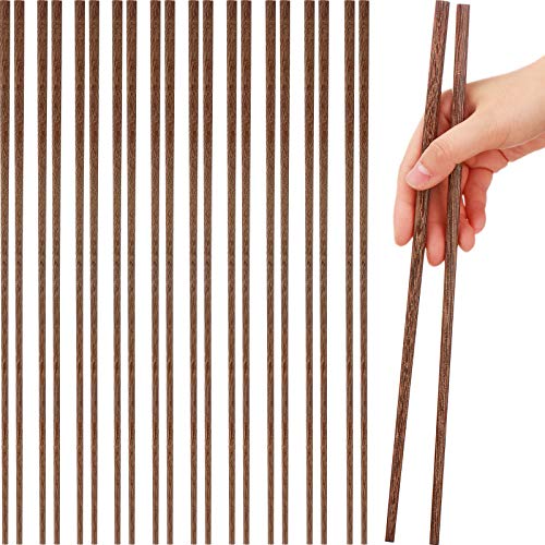 10 Pairs Long Wooden Chopstick Cooking Chopsticks Extra Long Chopsticks Noodle Chopsticks Hot Pot Chopstick Chinese Style Chopsticks Natural Wooden Frying Chopstick for Cooking, 12 Inch
