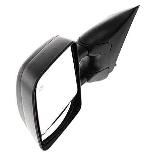 AutoShack KAPNI1320203 Driver Towing Mirror Power Black Textured Heated Manual Folding Replacement for 2006 2007 2008 2009 2010 2011 2012 2013 2014 2015 Nissan Titan 5.6L V8 4WD RWD