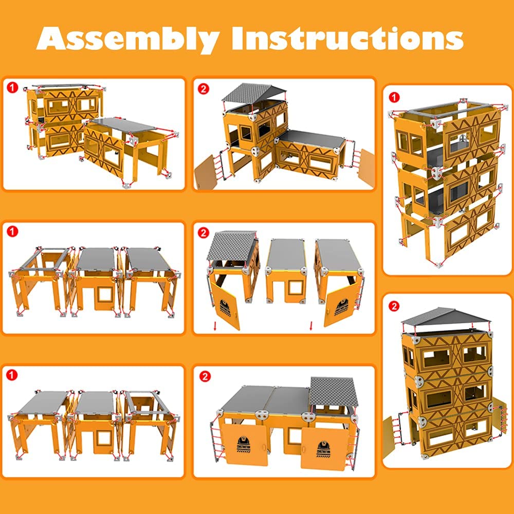 136PCS Construction Site Toy Vehicle Set, STEM Building Toys with Play Mat for Kids Boys, DIY Engineering Project Kits with Playmat, Best Toy Gift for 4 5 6 7 8 9 10 Years Old