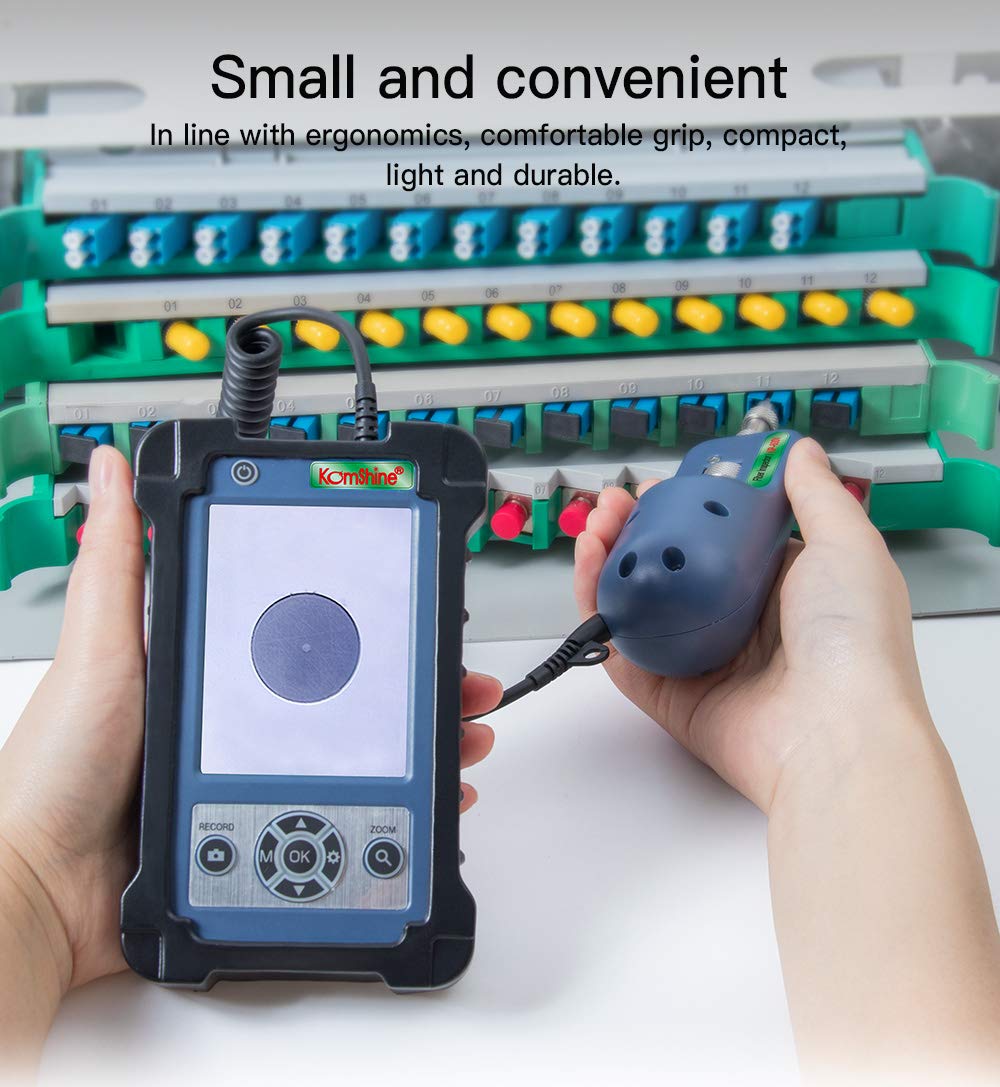 400X Magnification Fiber Optic Inspection Probe KIP-600V, Support Real-time Video Recording + Expansion of TF Card + Four UPC Tips + 3.5 inch HD LCD Display + 4,000mAh Large Battery Capacity FTTX Tool